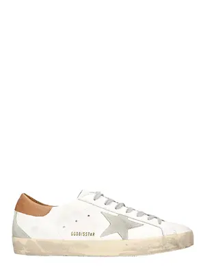 GOLDEN GOOSE Superstar Star-appliqué Leather Low-top Trainers - Tan Comb