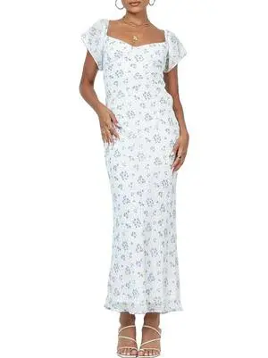 Princess Polly Hera Floral Maxi Dress - White