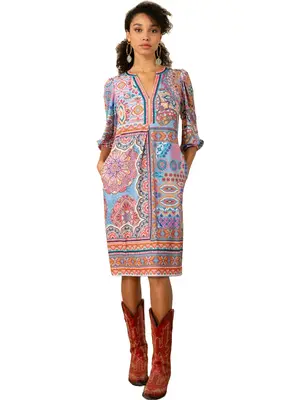 Hale Bob Rylie Jersey Midi Dress - Blue