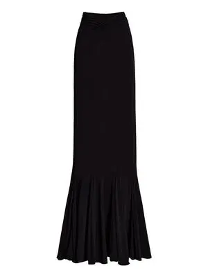 NENSI DOJAKA V-waist Flared Maxi Skirt - Black