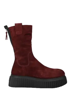 Agl Woman Ankle Boots Chocolate Brown Size 10 Leather Red