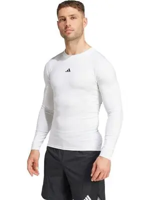Adidas Techfit Compression Long Sleeve Tee - White