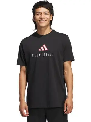 Adidas Worldwide Hoops Logo Performance Graphic Tee - Black