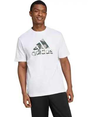 Adidas Camo Badge Of Sport Graphic Tee - White