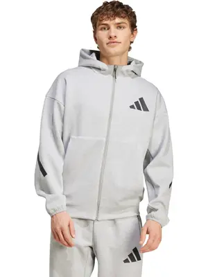 Adidas Z.n.e. Full-zip Hooded Track Jacket - Medium Grey Heather
