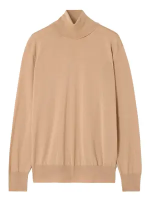 JIL SANDER Wool Turtleneck Sweater - Brown