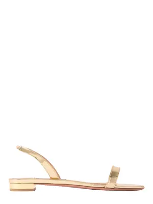 AQUAZZURA So Nude Mirrored-leather Slingback Sandals - Gold