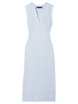 Proenza Schouler Tatum Ribbed-knit Midi Dress - Blue