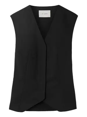 ST. AGNI Recycled-twill Vest - Black