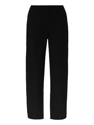 ST. AGNI Frayed Wool-blend Twill Straight-leg Pants - Black