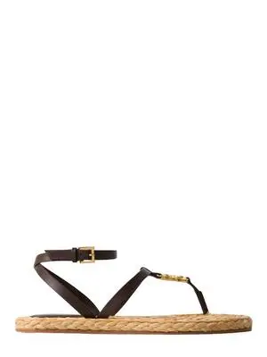Givenchy 4g Liquid Raffia And Leather Sandals - Brown