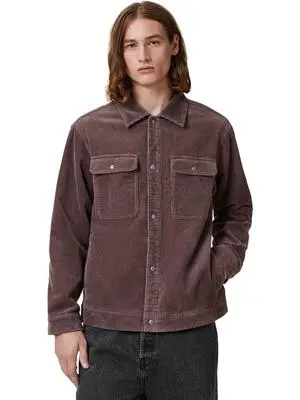 ALLSAINTS Castleford Corduroy Overshirt Brown
