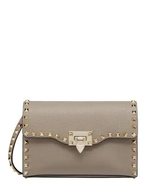 VALENTINO Valentino Garavani Calf Leather Rockstud Alcove Shoulder Bag