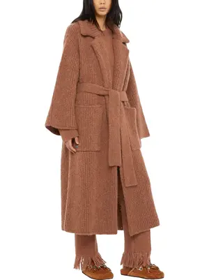 Alanui Knitted Robe Coat - Brown