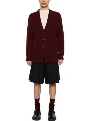 MAISON MARGIELA Washed Wool Cardigan - Red