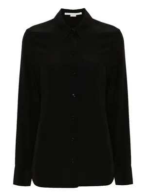 Stella McCartney Pointed-collar Silk Shirt - Black