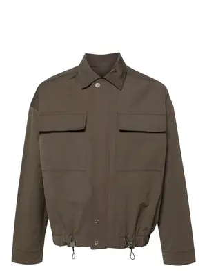 Nanushka Drawstring Twill Shirt Jacket - Brown