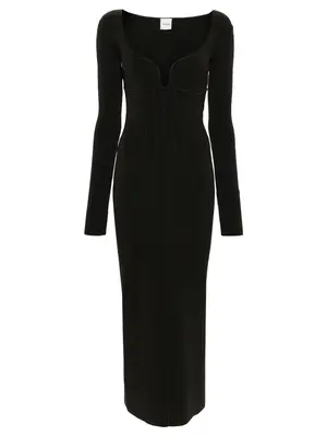 Nanushka Seam-detail Ribbed Midi Dress - Black