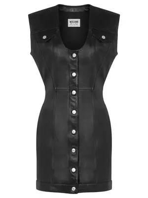 Moschino Leather Mini Dress - Black