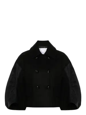 Sacai Panelled Double-breasted Jacket - Black