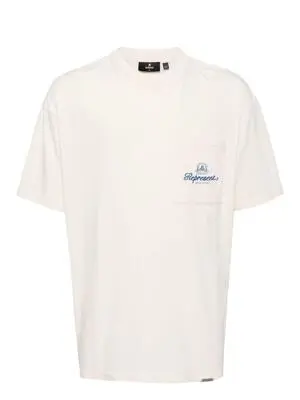 REPRESENT Logo-embroidered Cotton T-shirt - White