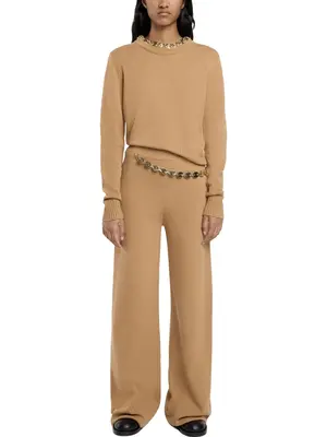 Rabanne Belted Knit Trousers - Neutrals