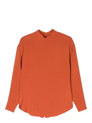 Colville Lace-up Crepe Blouse - Orange