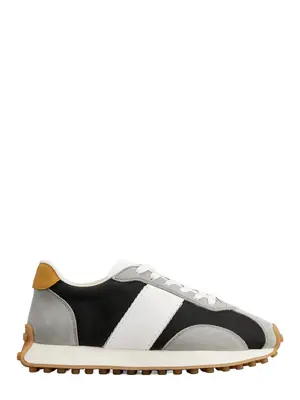 TOD'S Suede-trimmed Sneakers - Grey