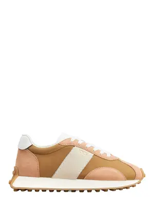 TOD'S Suede Trimmed Sneakers - Brown