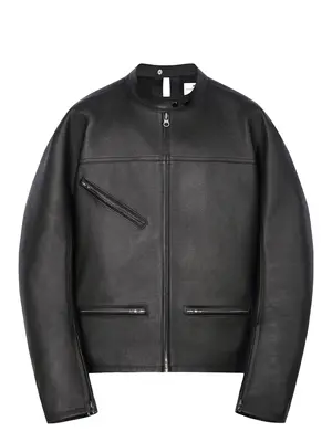 COURREGES Courrèges Racer Buckle Leather Jacket