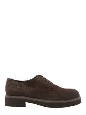 FERRAGAMO Perforated Detailing Derby Shoes - Brown
