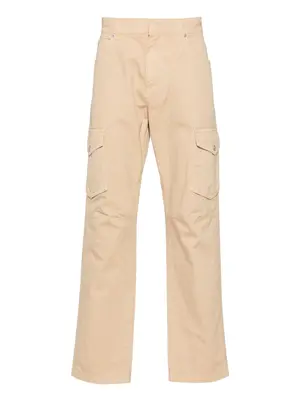 Balmain Logo Patch Tapered Trousers - Neutrals