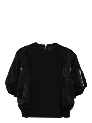 Sacai Puff-sleeved T-shirt - Black