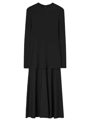 JIL SANDER Layered-design Midi Dress - Black