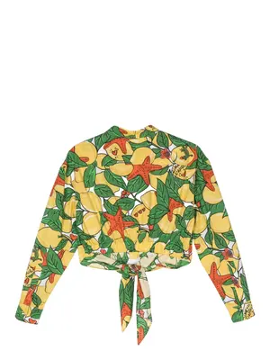 ALESSANDRO ENRIQUEZ Lemon-print Cropped Shirt - Yellow