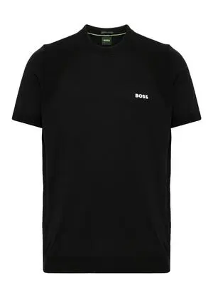 BOSS Logo-print Cotton-blend T-shirt - Black