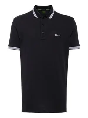 BOSS Embroidered Logo Cotton Polo Shirt - Blue