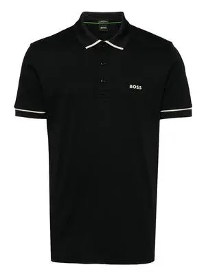 BOSS Interlock-weave Polo Shirt - Black