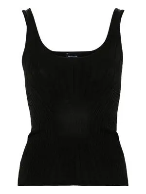 MUGLER Knitted Tank Top - Black
