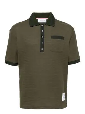 Thom Browne Open-stitch Cotton Polo Shirt - Green