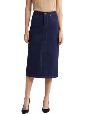 Anne Klein Denim Midi Skirt - Metropolitan Wash