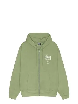 StÜssy World Tour Zip Hoodie - Moss