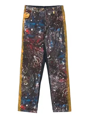 CHARLES JEFFREY Exclusive Painted Art Jeans - Blue