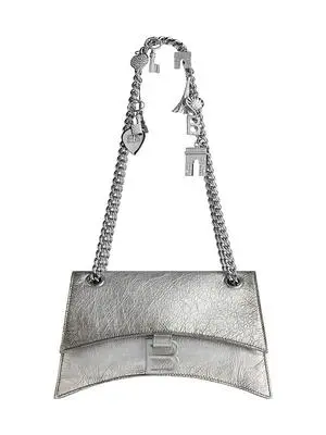 Balenciaga Crush Small Chain Bag With Rhinestones - Silver