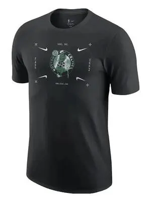 Nike Nba Boston Celtics Short Sleeve T-shirt - Black