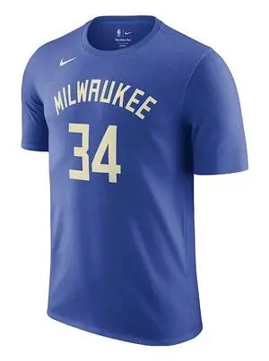 Nike Nba Milwaukee Bucks Giannis Antetokounpo City Edition T-shirt - Blue/sail