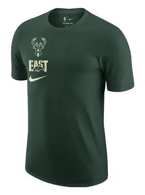 Nike Nba Milwaukee Bucks T-shirt - Dark Green/cream