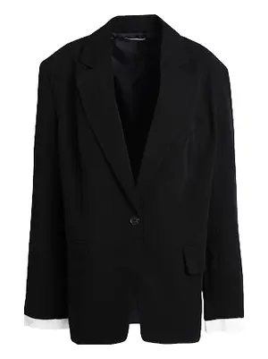 Topshop Single-breasted Twill Blazer - Black