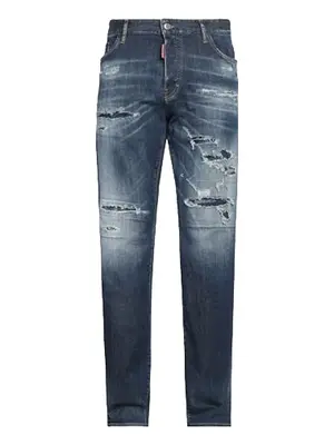 Dsquared2 Jeans With Leather Trims - Blue