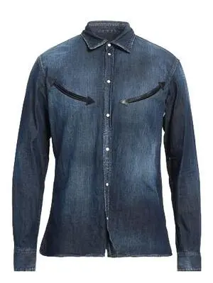 Dsquared2 Denim Shirt Size Cotton, Elastane, Cow Leather - Blue